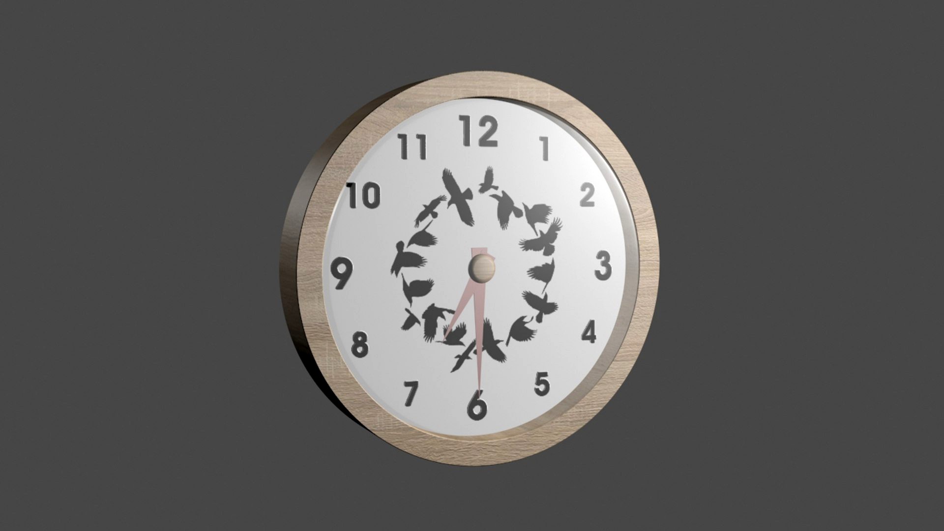 Wall Clock Low-poly - Rigged - Printable 3d model