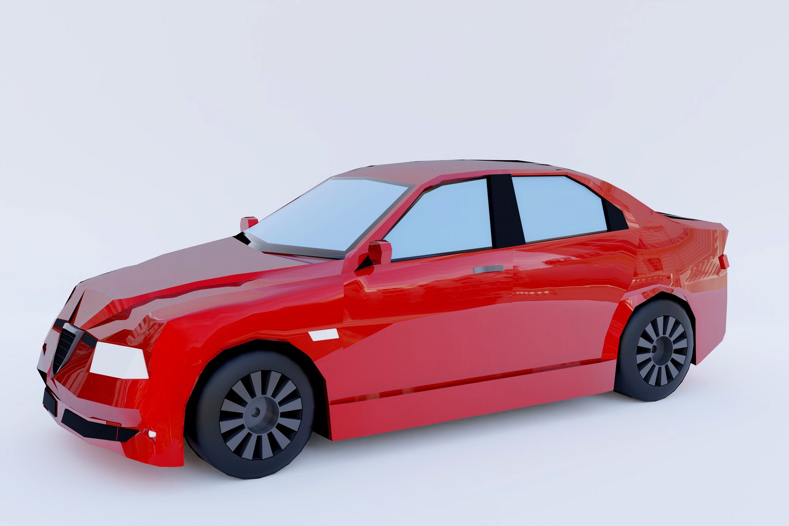 Red Car lowpoly 3d model