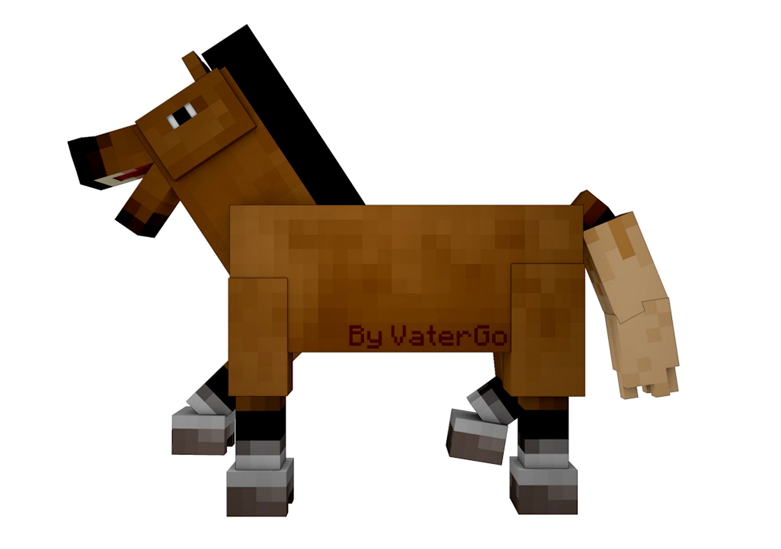 Cinema 4D Minecraft Horse Rig 3d model