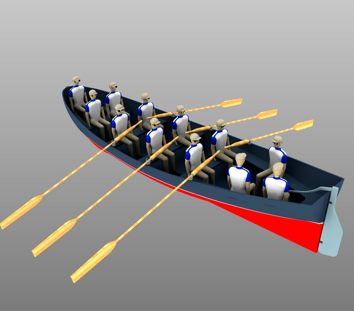 Row boat 3d model