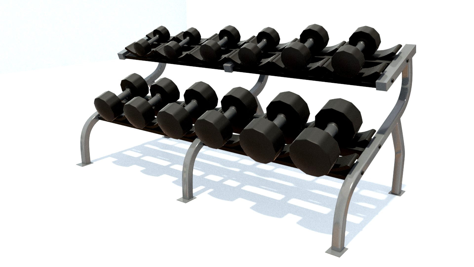 Dumbbells Rack 3d model