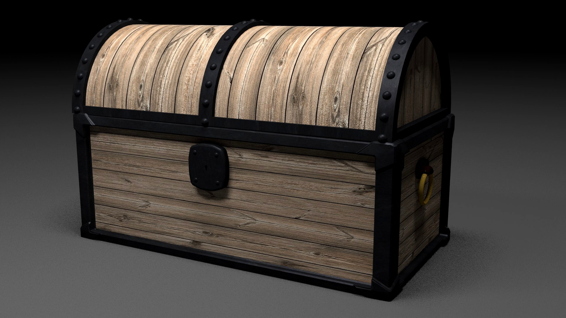 Medieval chest animated 3d model