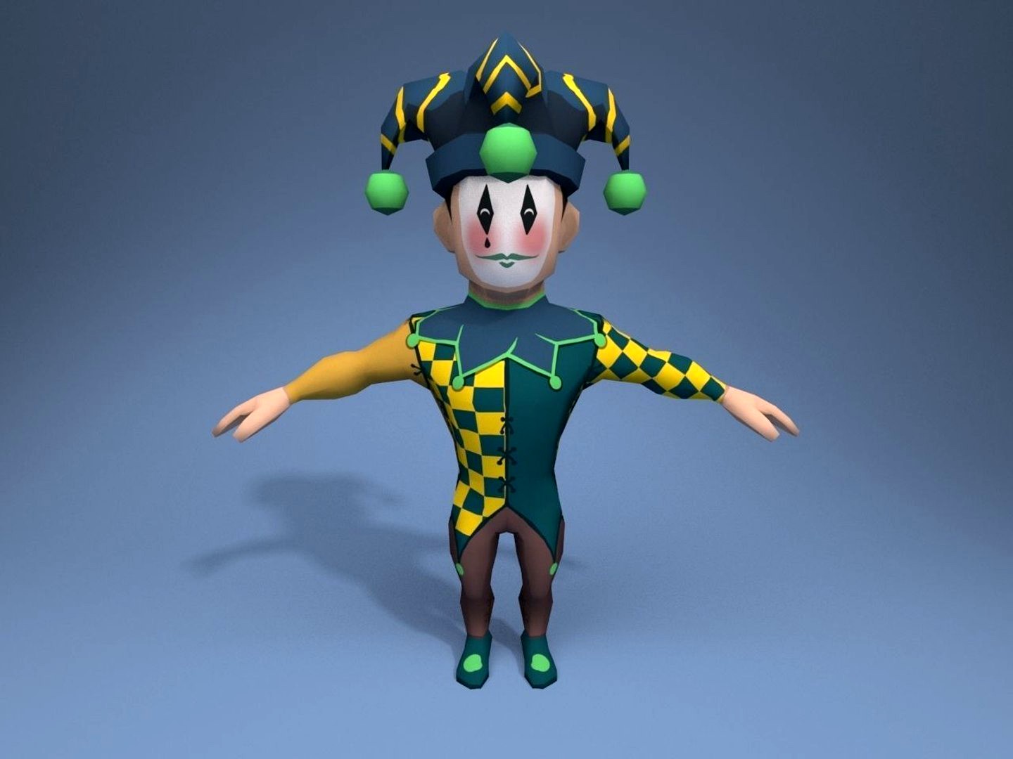 Medieval character jester 05 3d model