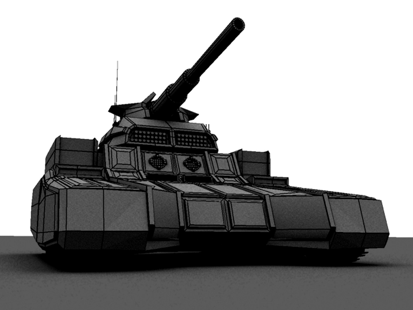Sci-fi Howitzer Tank 3d model