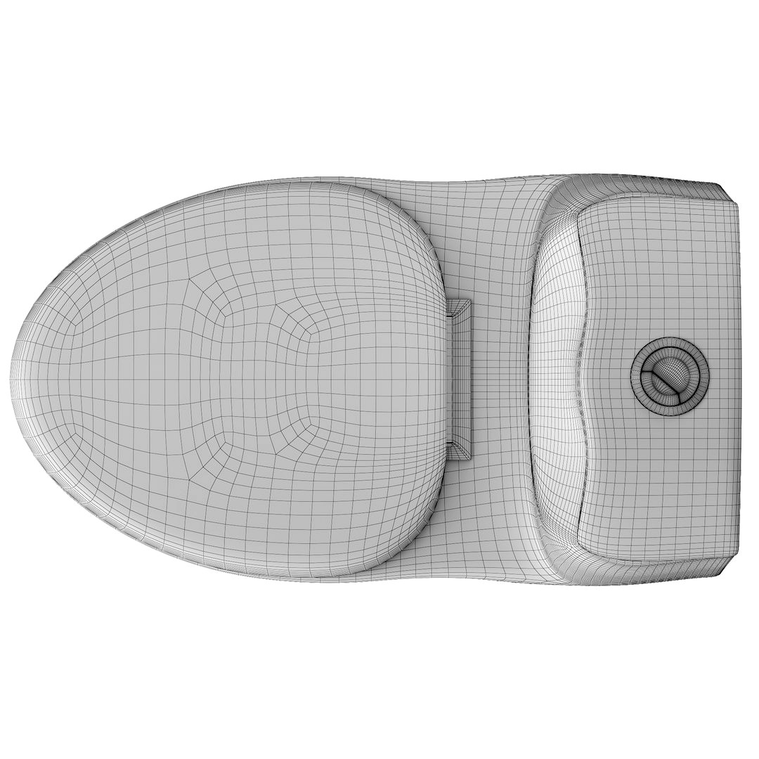 One piece EWC Oval Shape edge toilet 3d model
