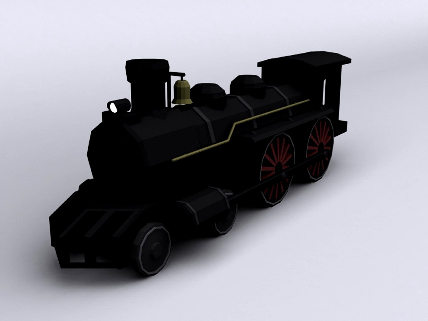 Train locomotive lowpoly 3d model