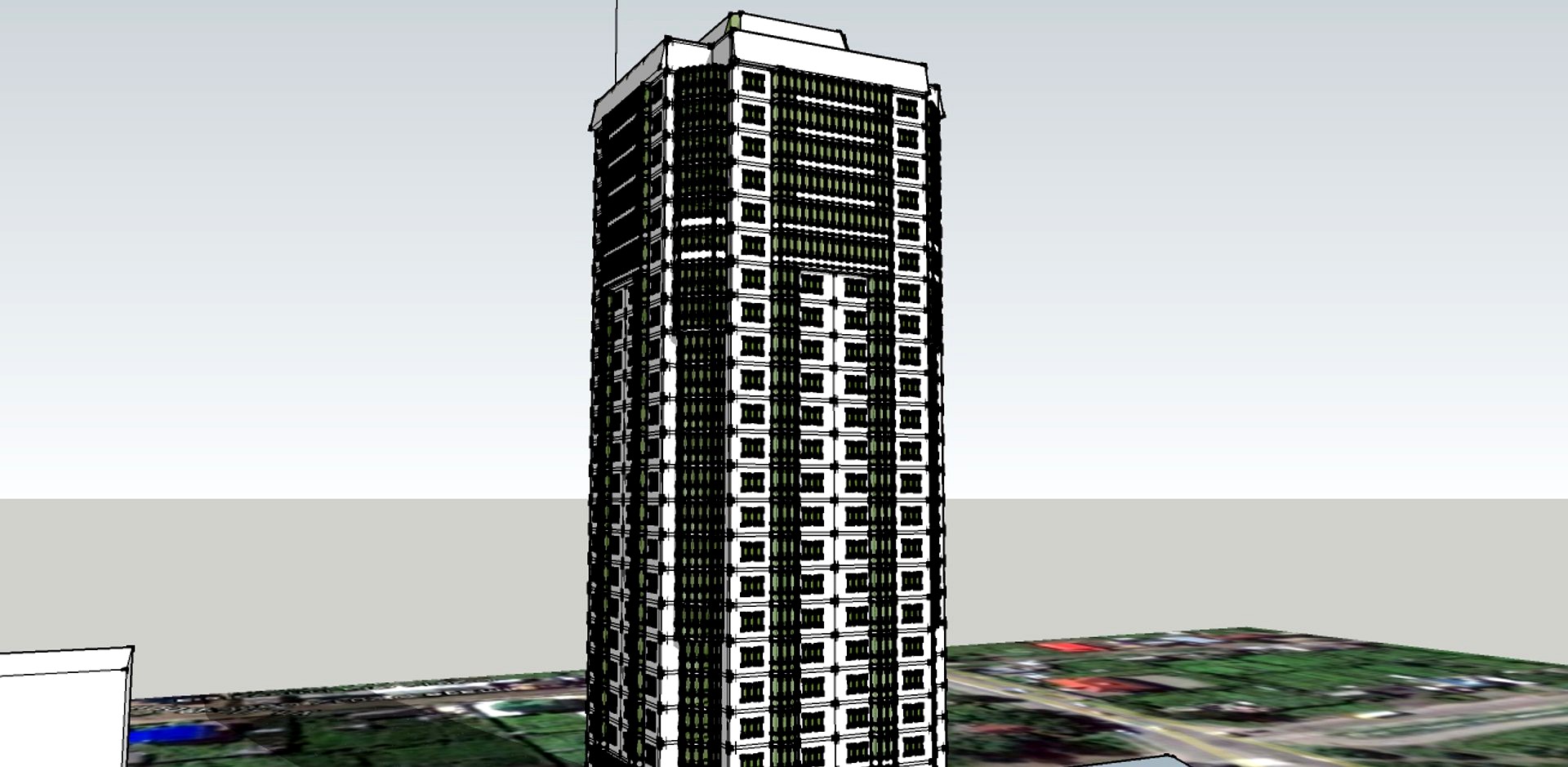 high-rise apartment building 3d model