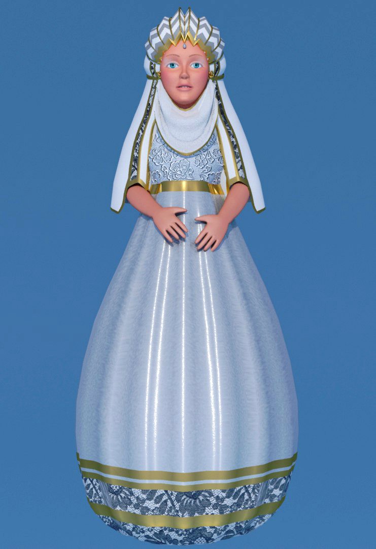 Babushka russian doll 3d model