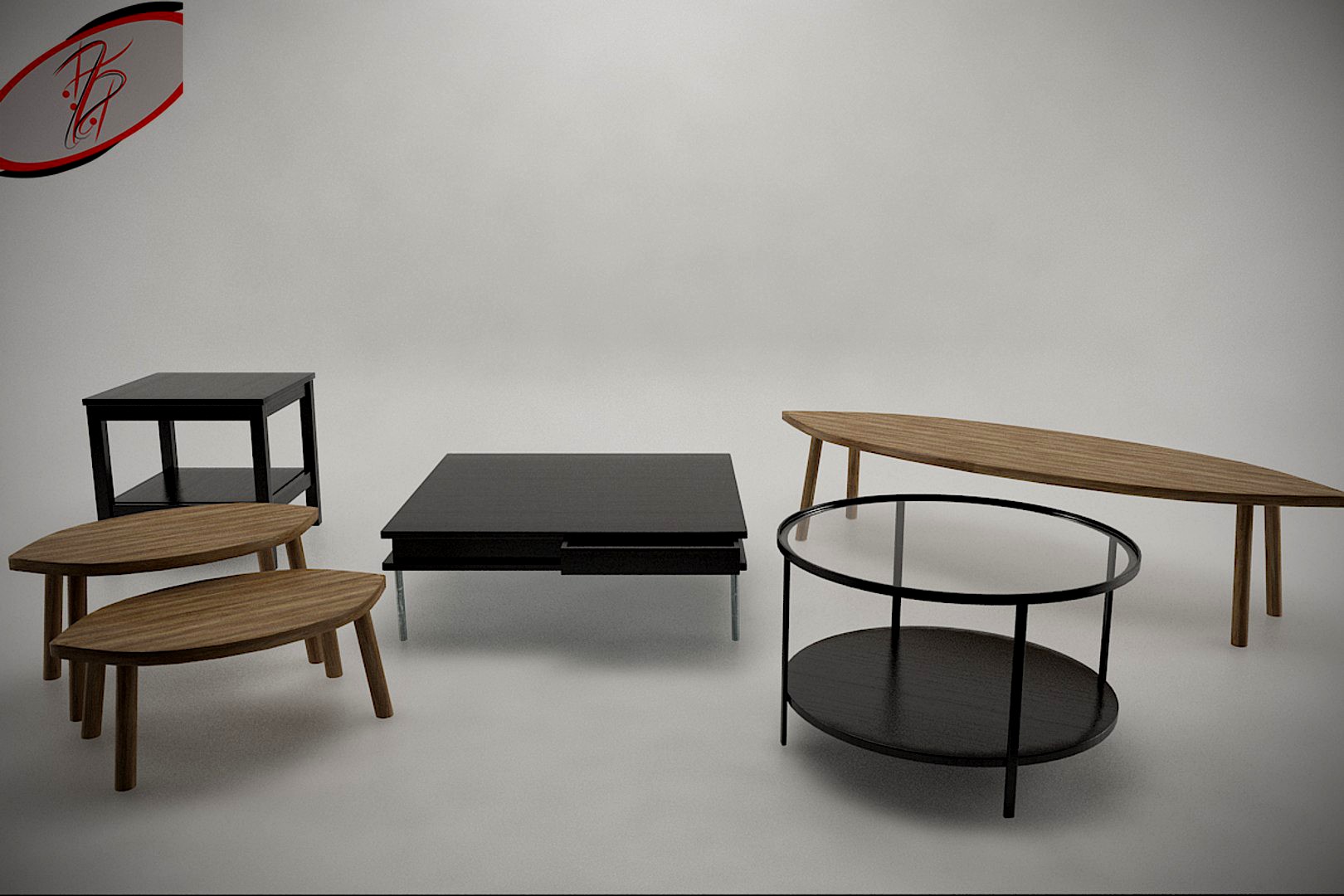 Coffee Table Collection - Game Ready 3d model