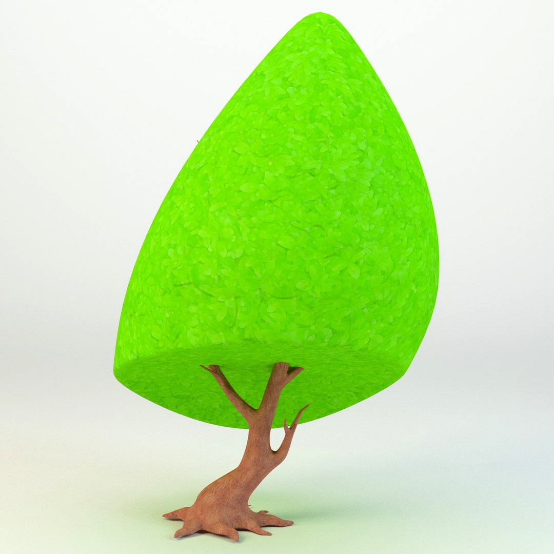 Cartoon Tree 3D Model Low-poly