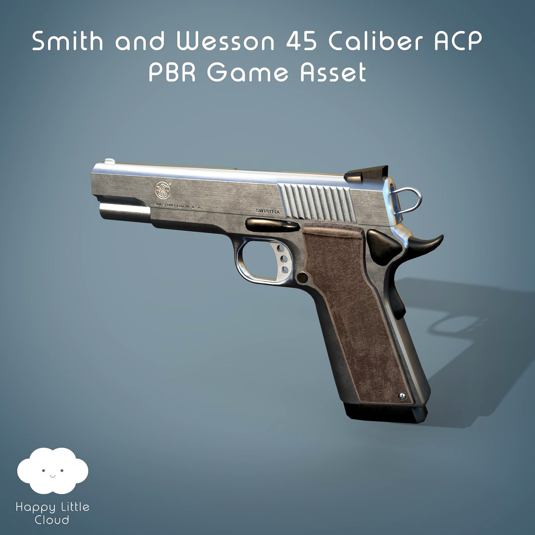 Smith and Wesson 45 Caliber ACP 3d model