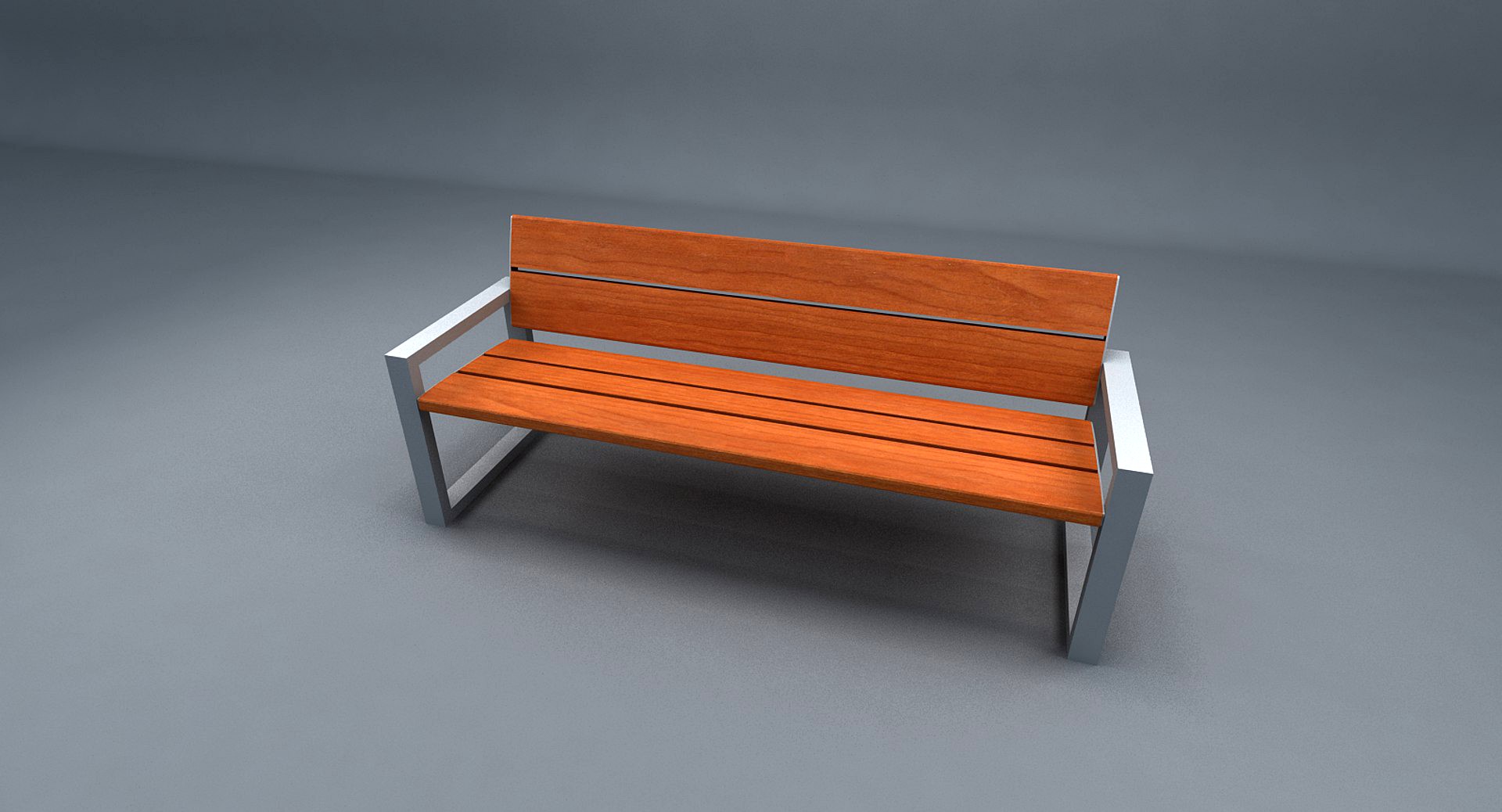 Wooden Garden Bench 3D Model