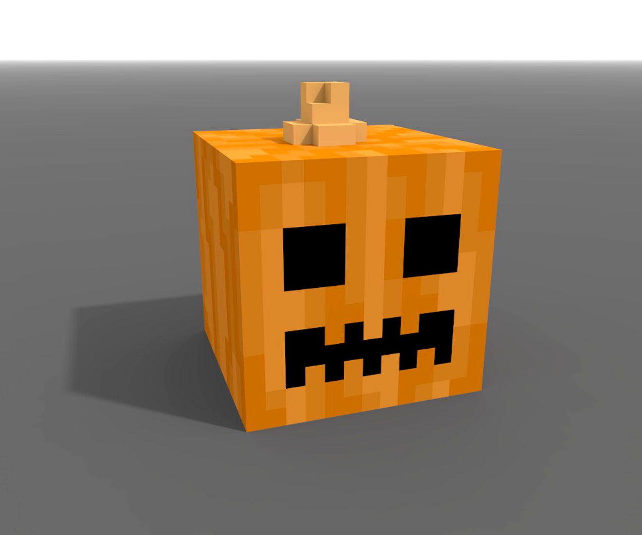 Minecraft-style voxel pumpkin 3d model