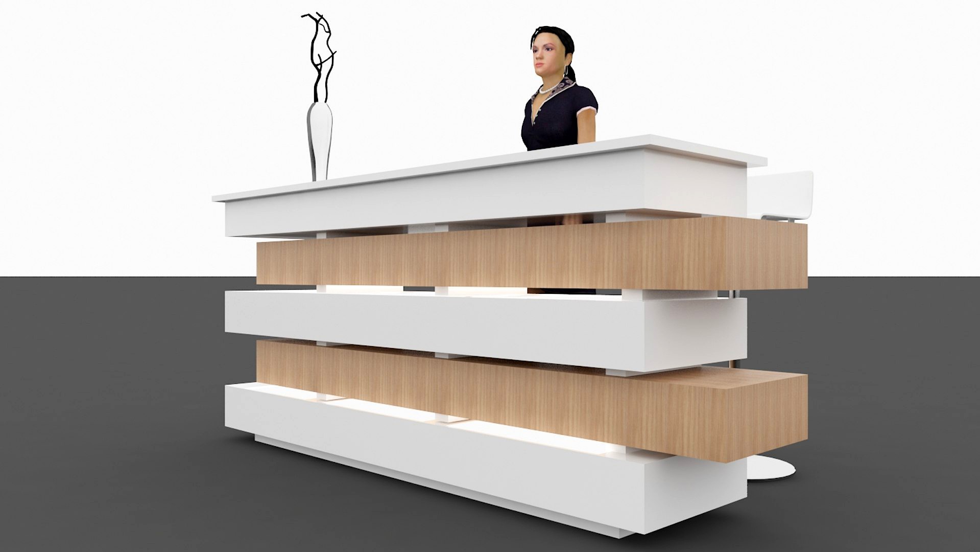 Modern Reception Counter 3d model
