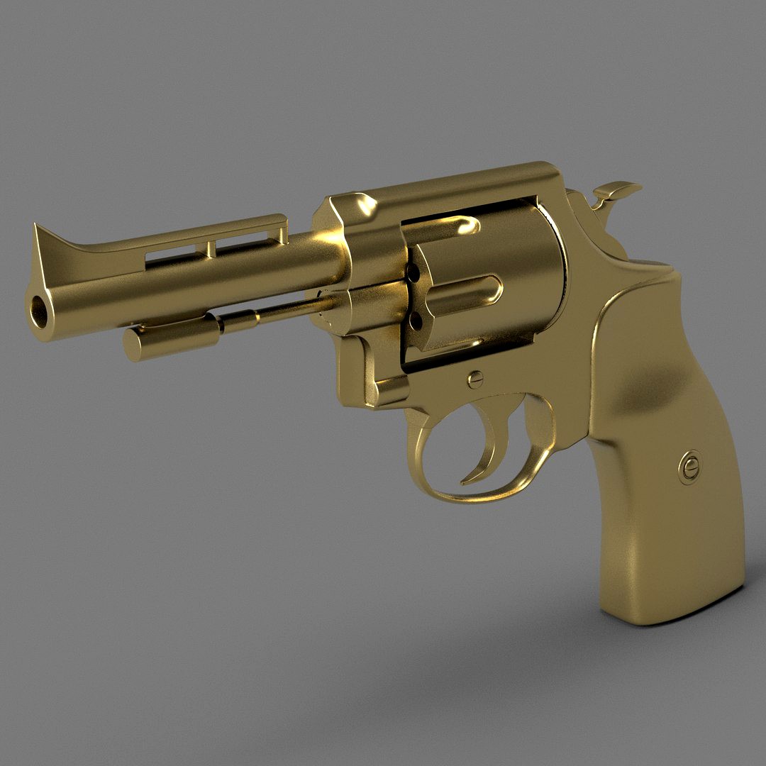 Gold Revolver 3d model