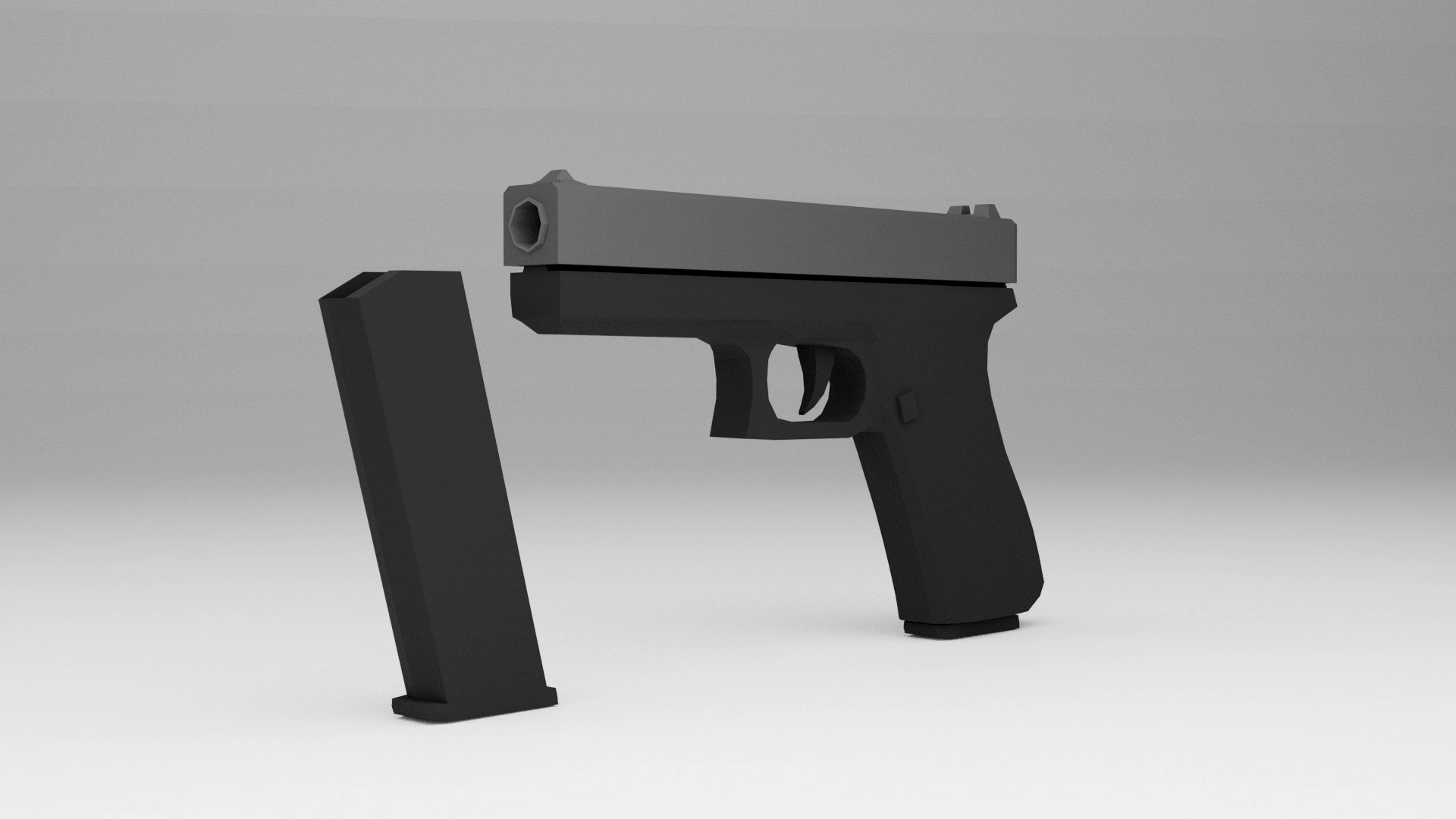 Low Poly Pistol 3d model