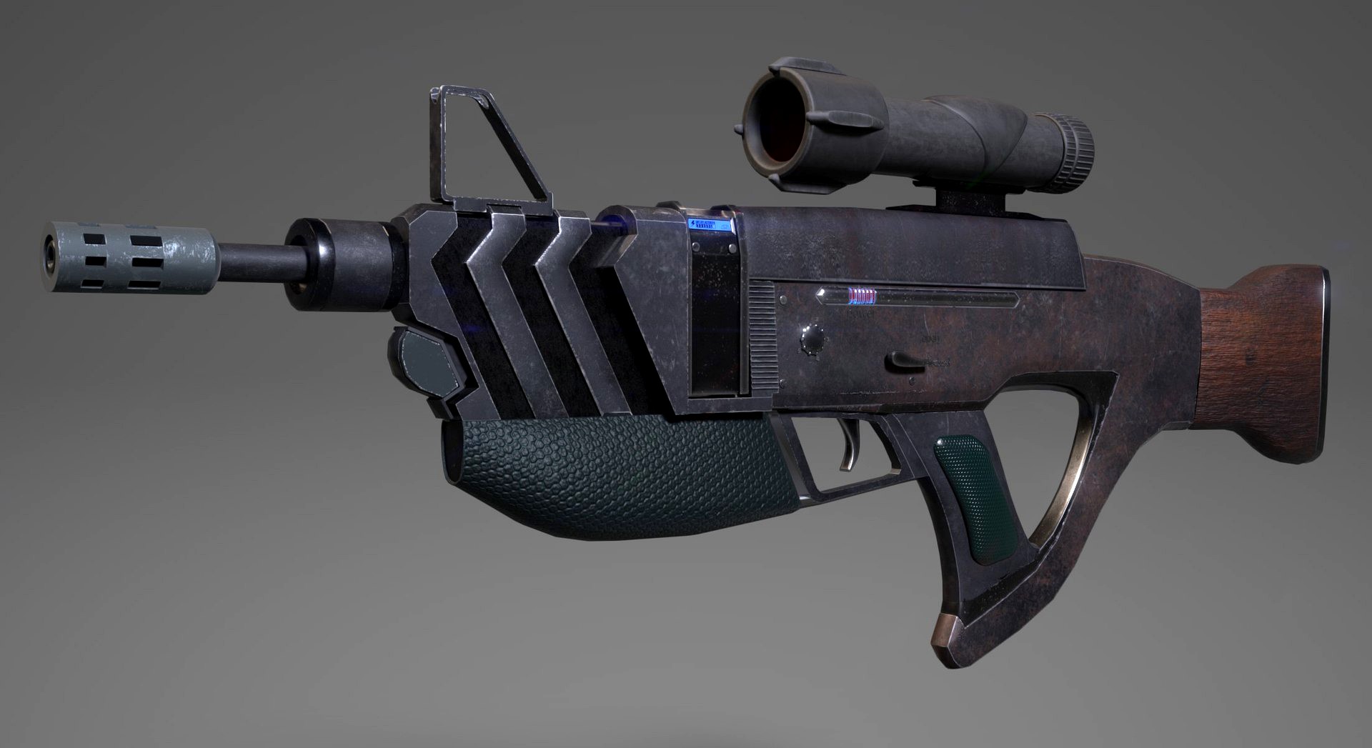 sci-fi retro rifle 3d model