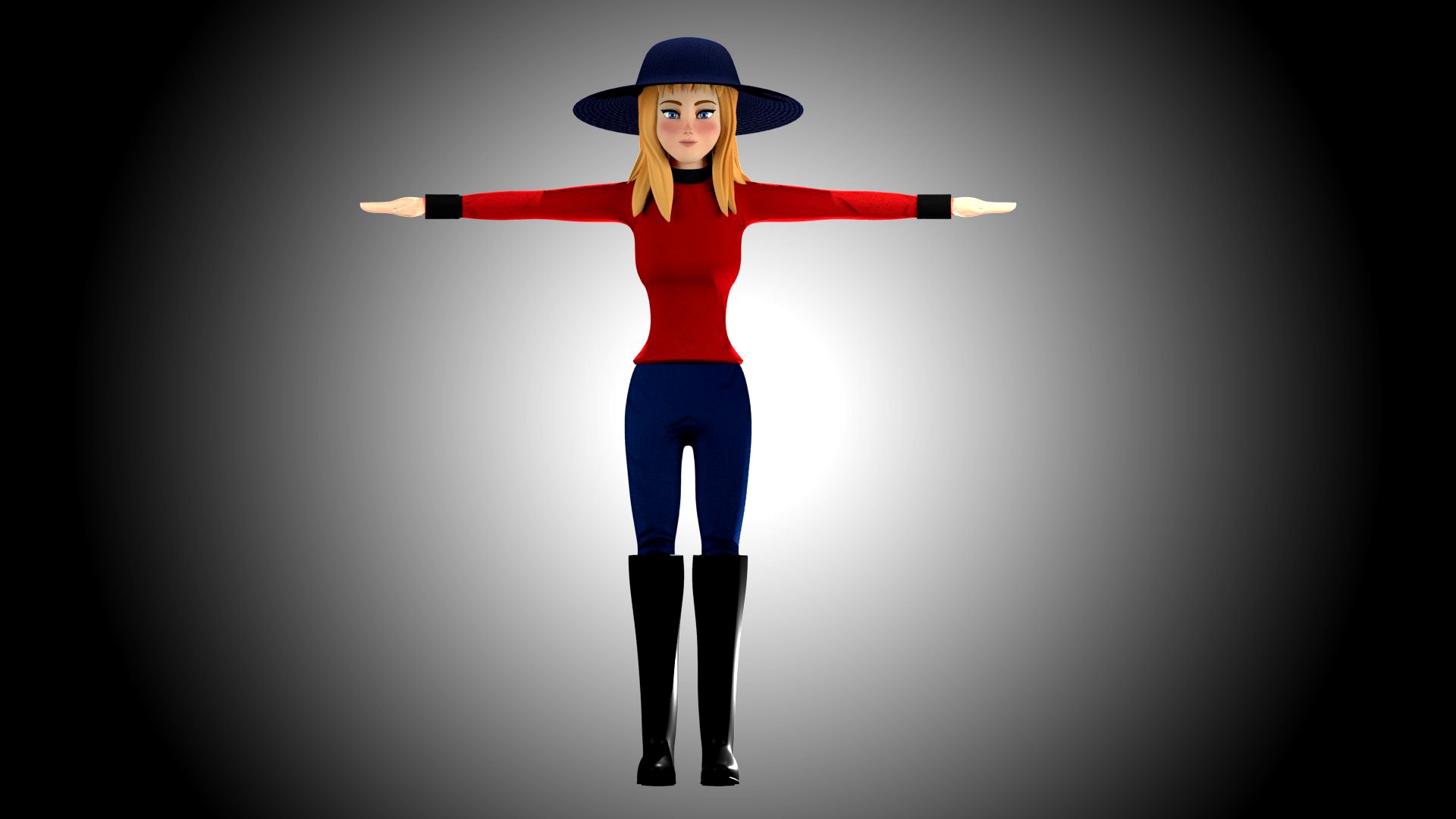 Cartoon Girl 3d Model