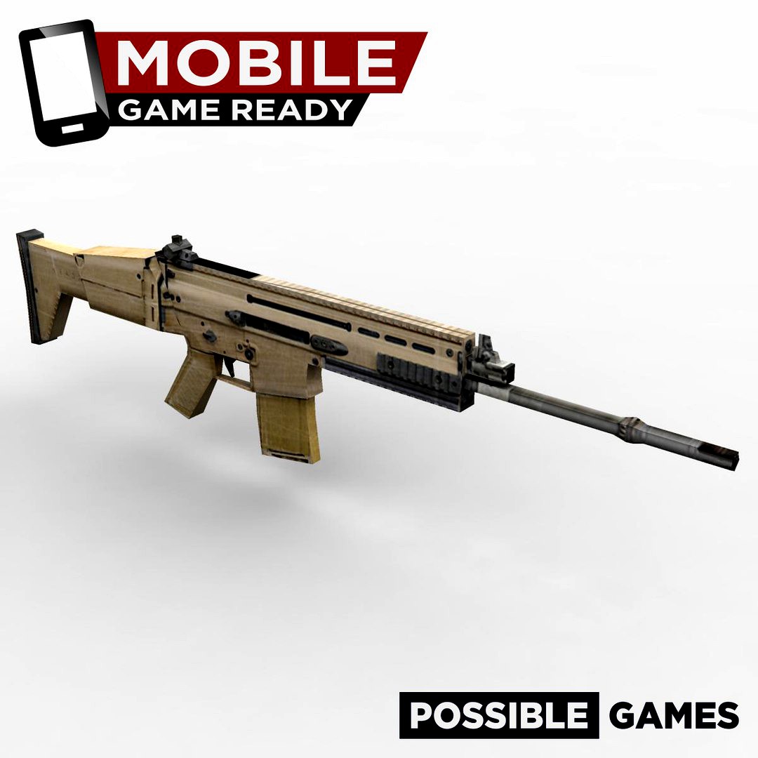 Mobile Game Ready Rifle 3d model