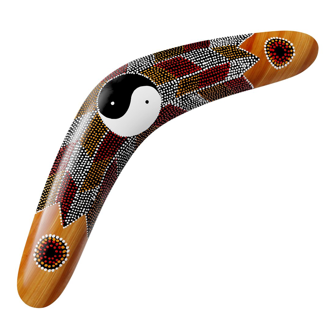 Antique Wooden Boomerang 3d model