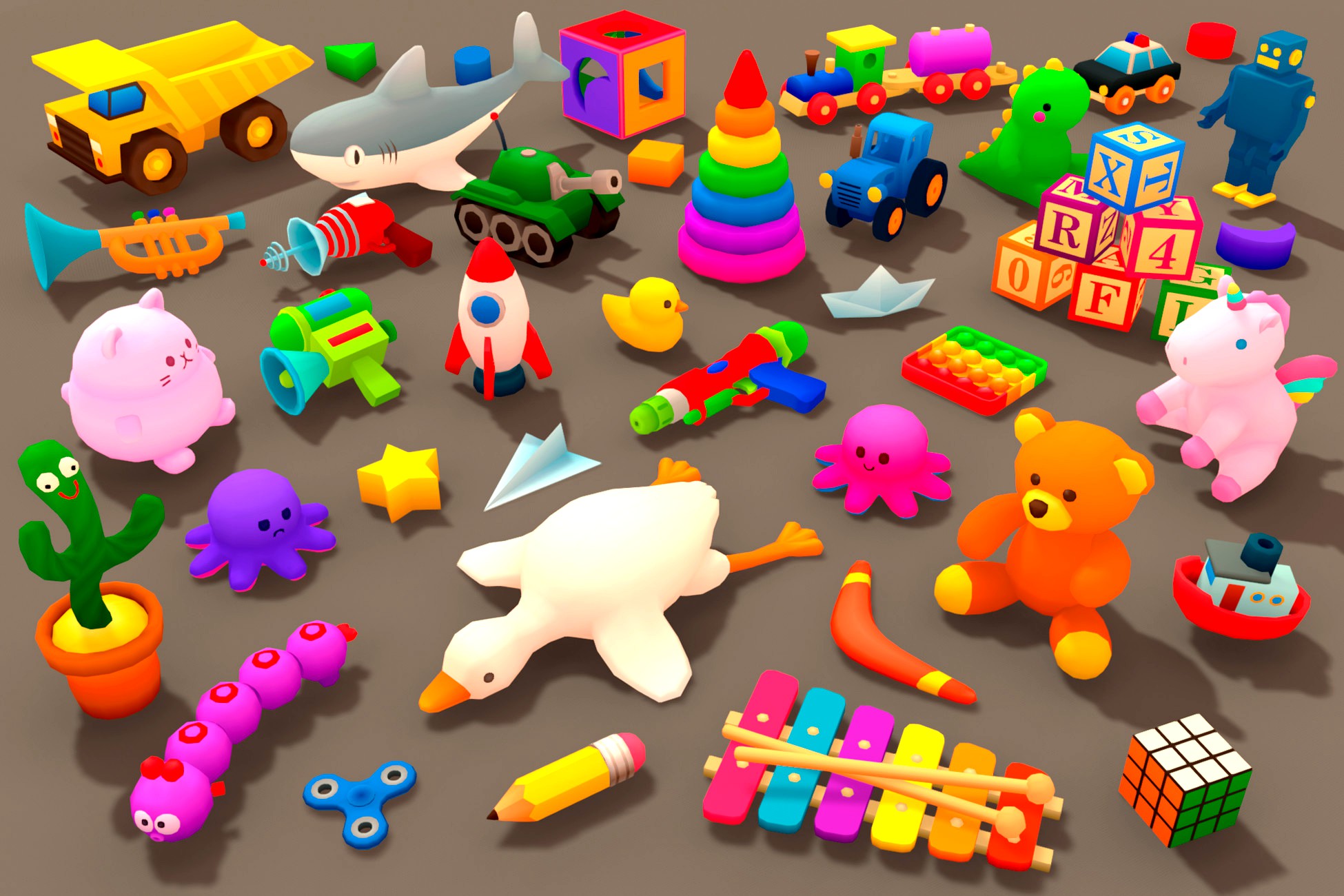 Toys - Low-Poly Big Pack 3d model