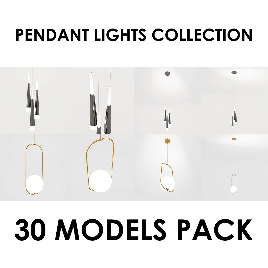 Pendant Lights Collection 30 Models Pack 3d