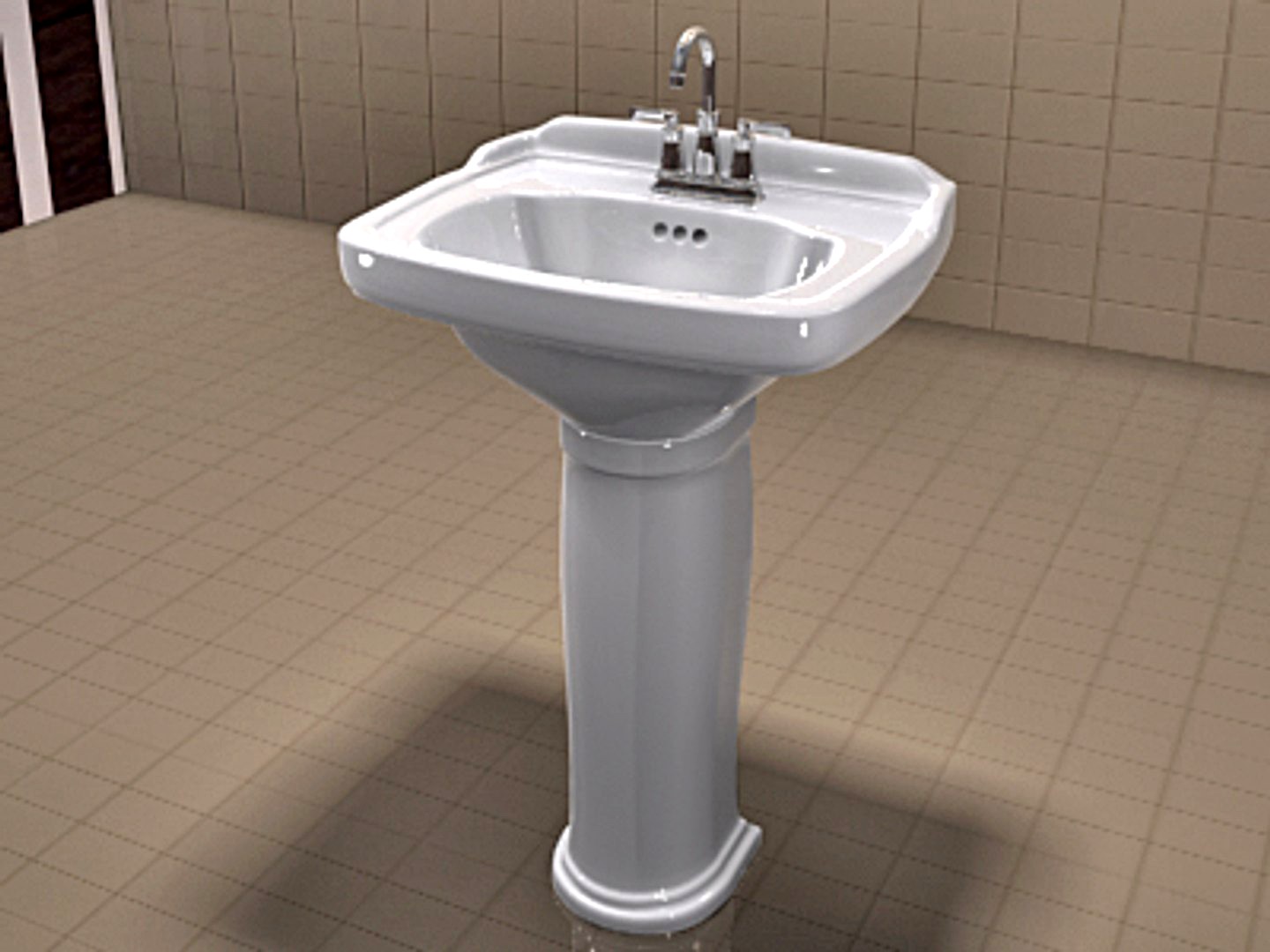 TOTO Carrollton Sink and Kohler Archer Faucet Set 3d model