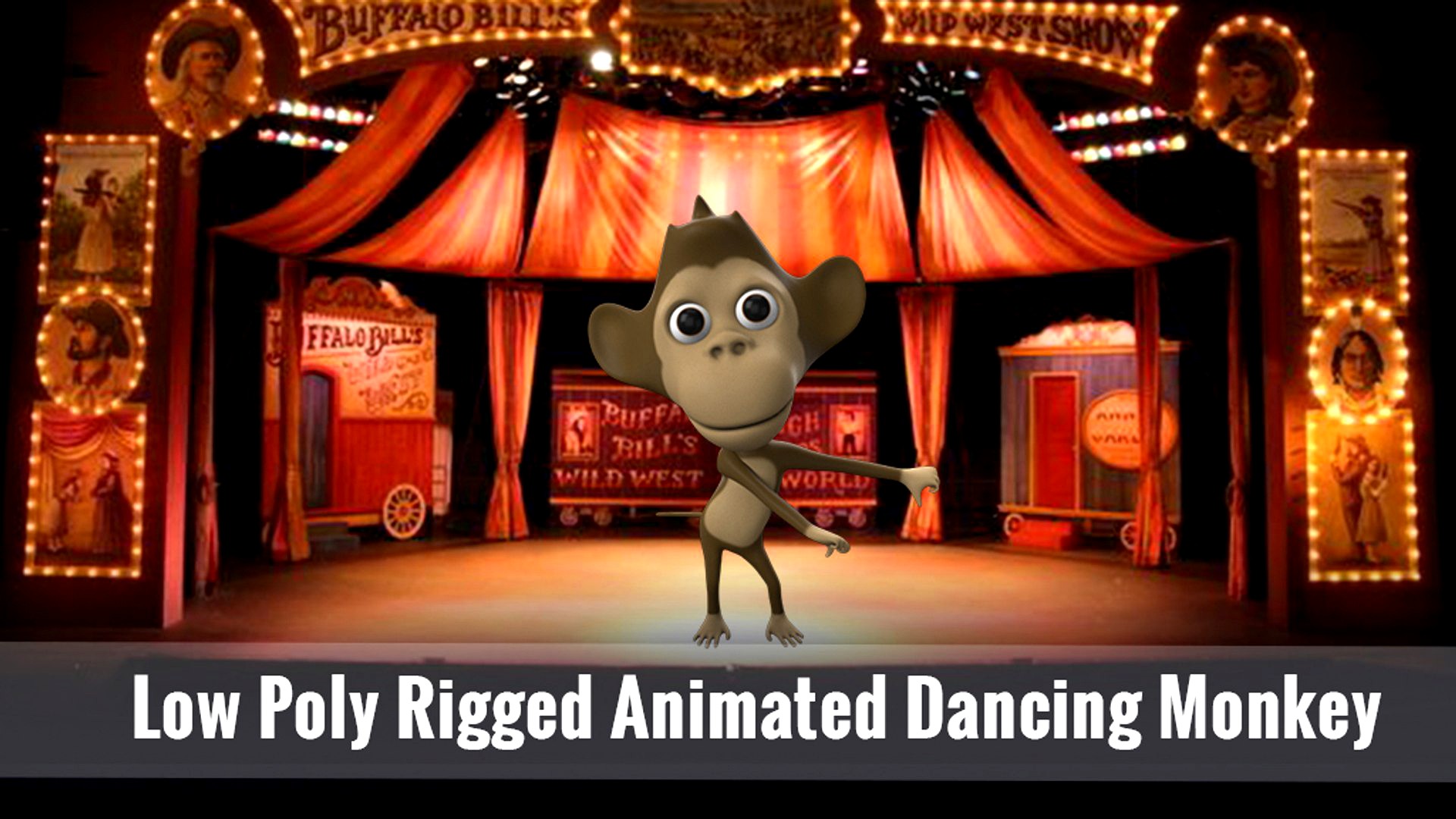 Low Poly Rigged Animated Dancing Monkey 3d model