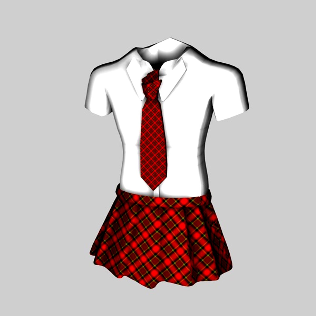 School girl uniform 3d model