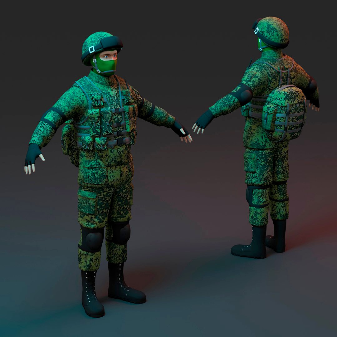 Soldier Low-poly 3D model