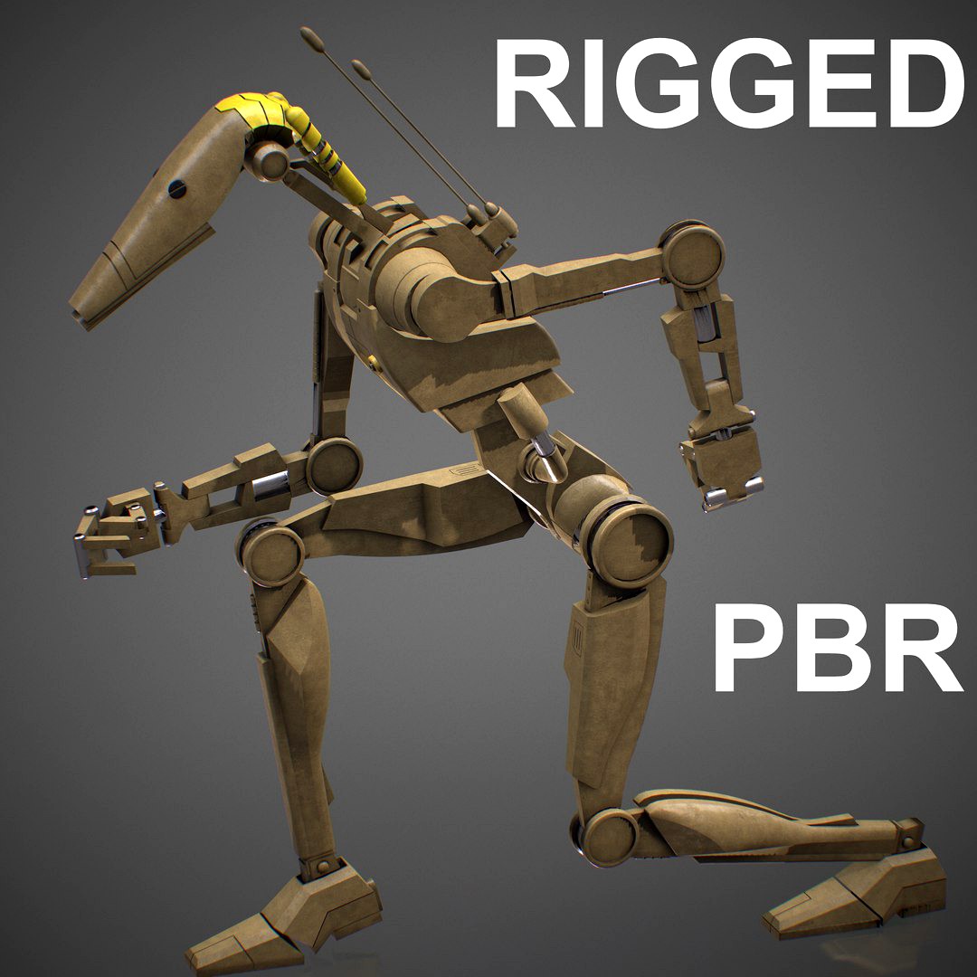Star Wars Battle Droid Maya RIG 3d model