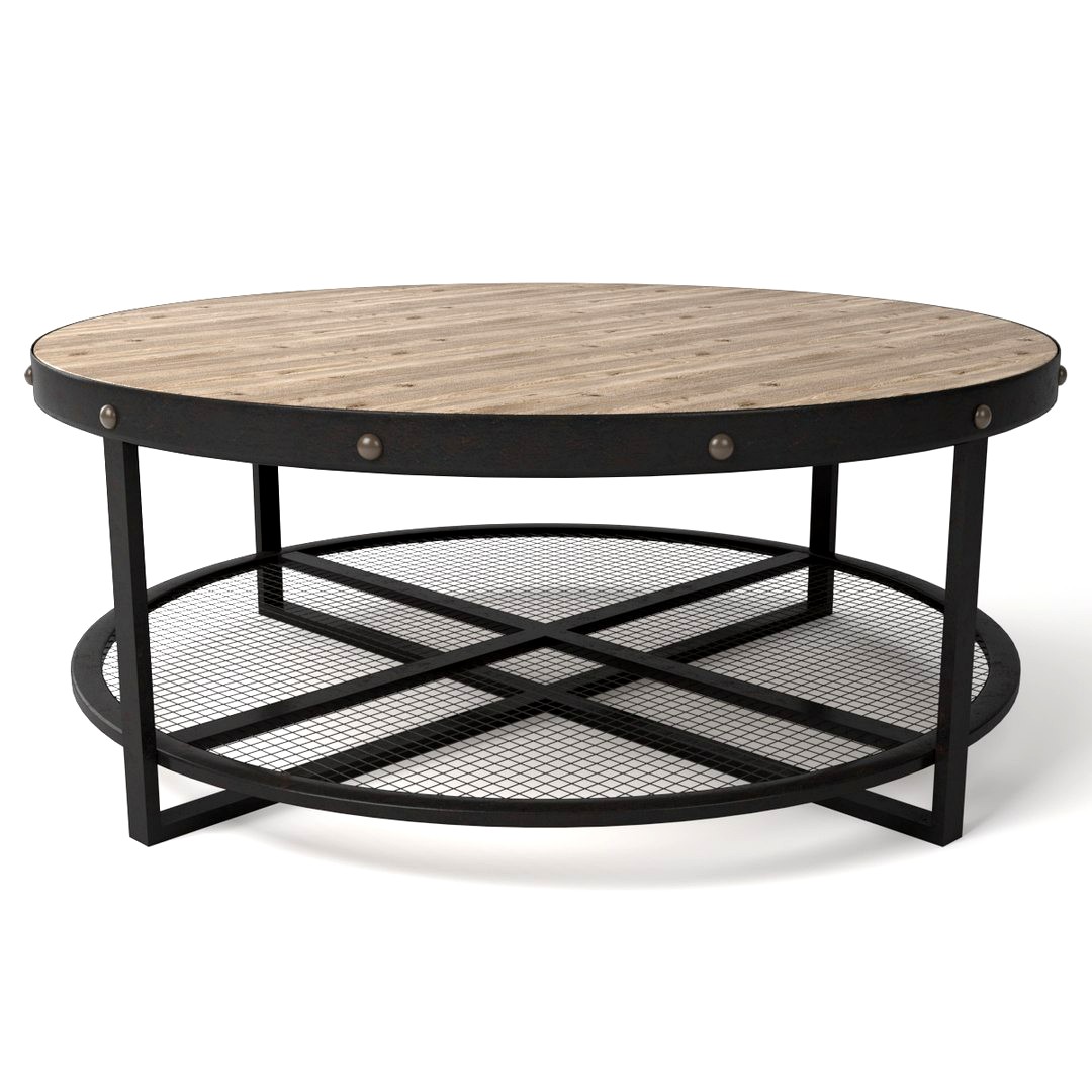 Industrial Round Coffee Table 3d model