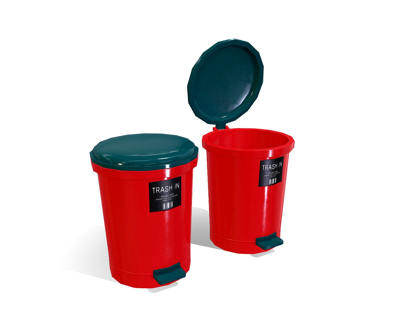 Realistic Low-poly Plastic Bin 3d model