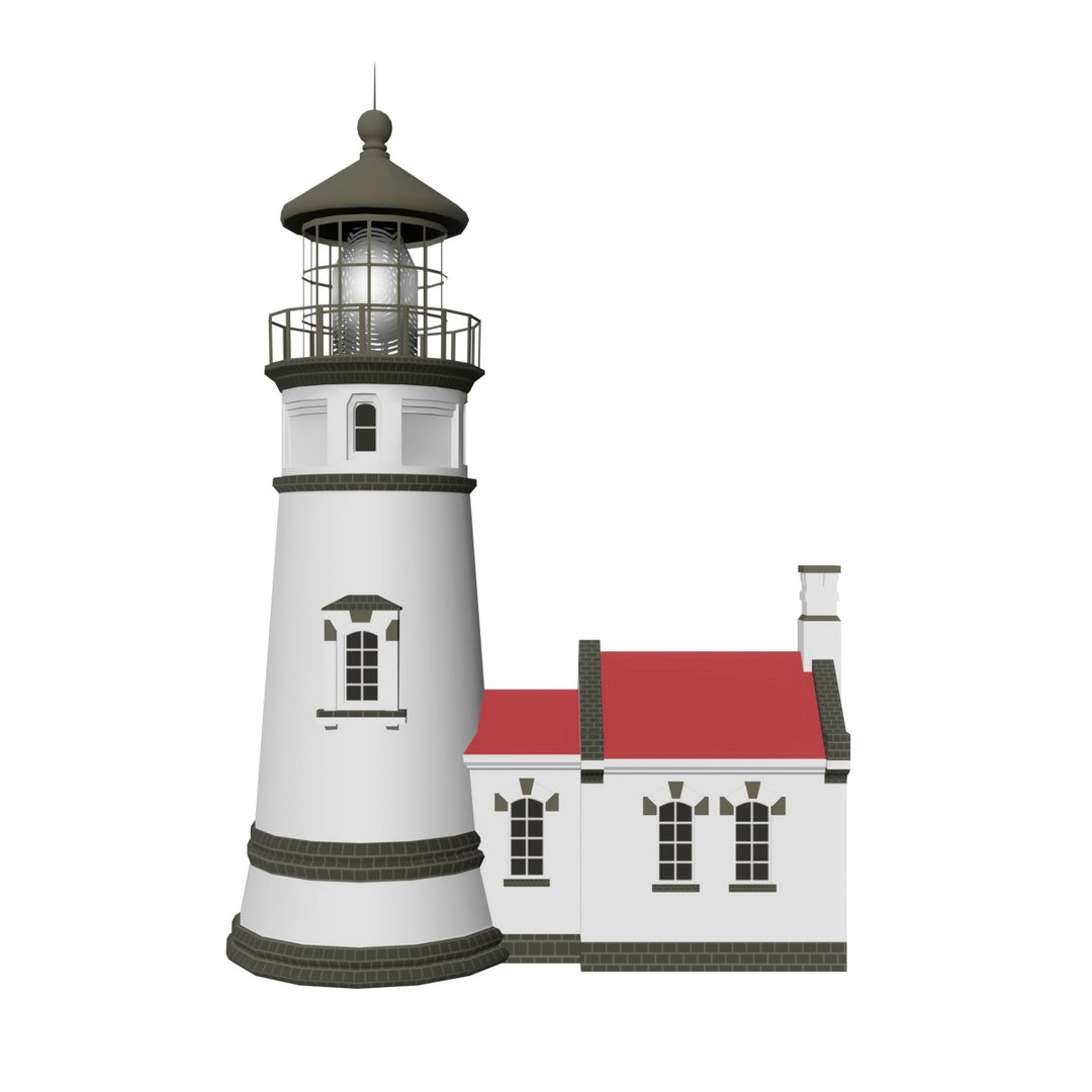 Heceta Head Lighthouse Low Poly 3d model