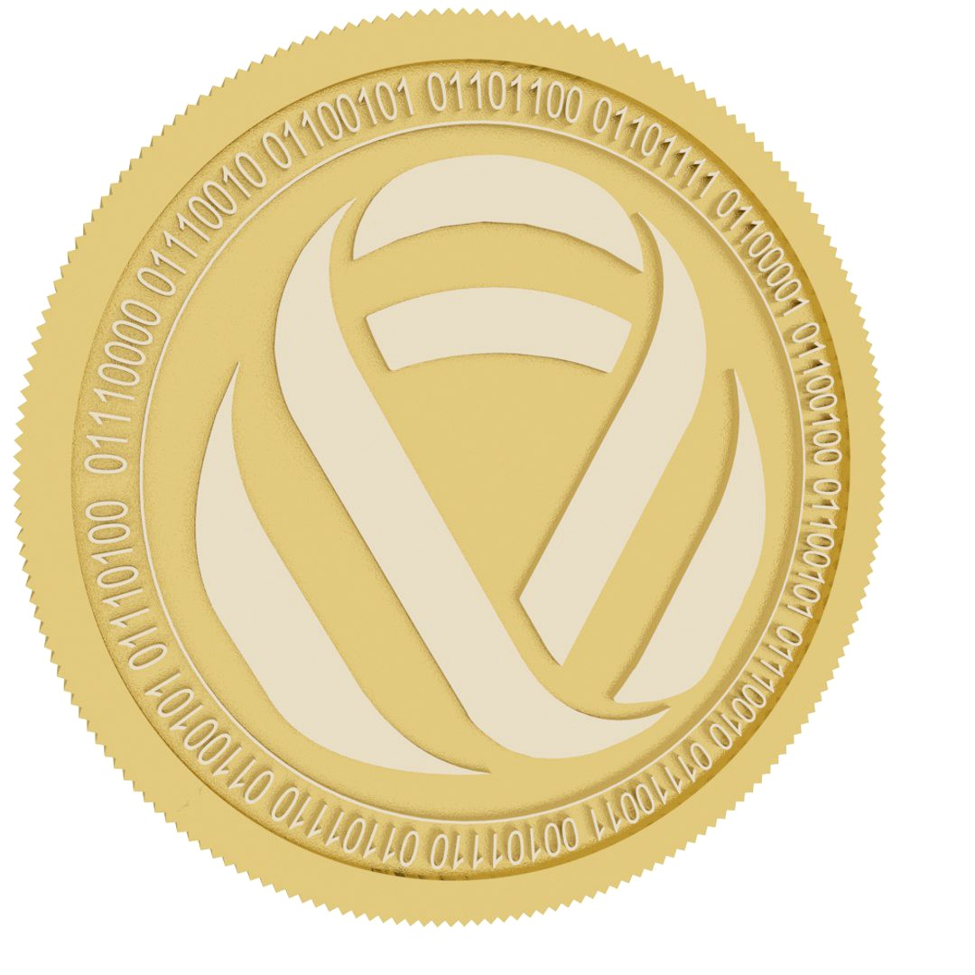 Infinitus Token gold coin 3d model