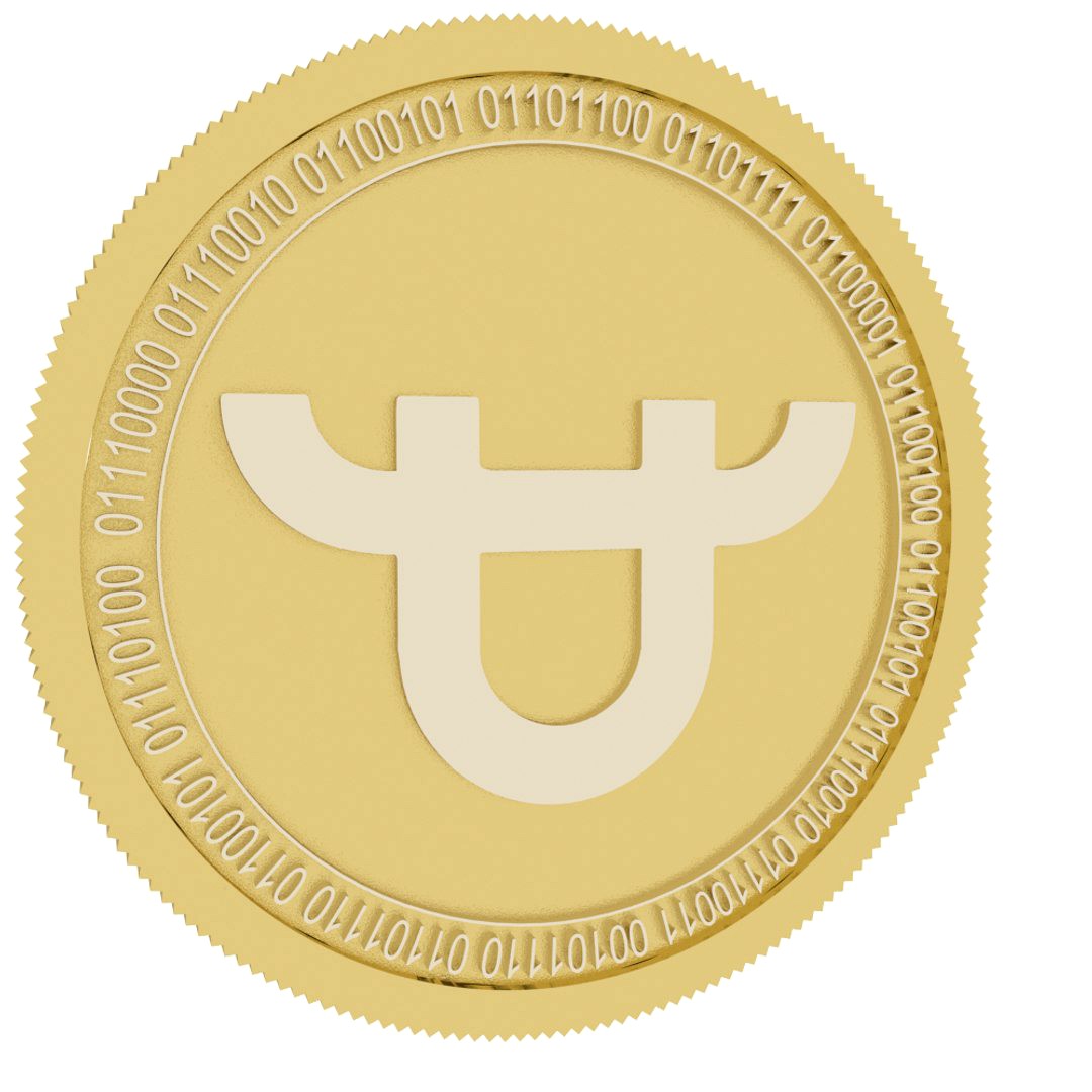 BitForex Token gold coin 3d model
