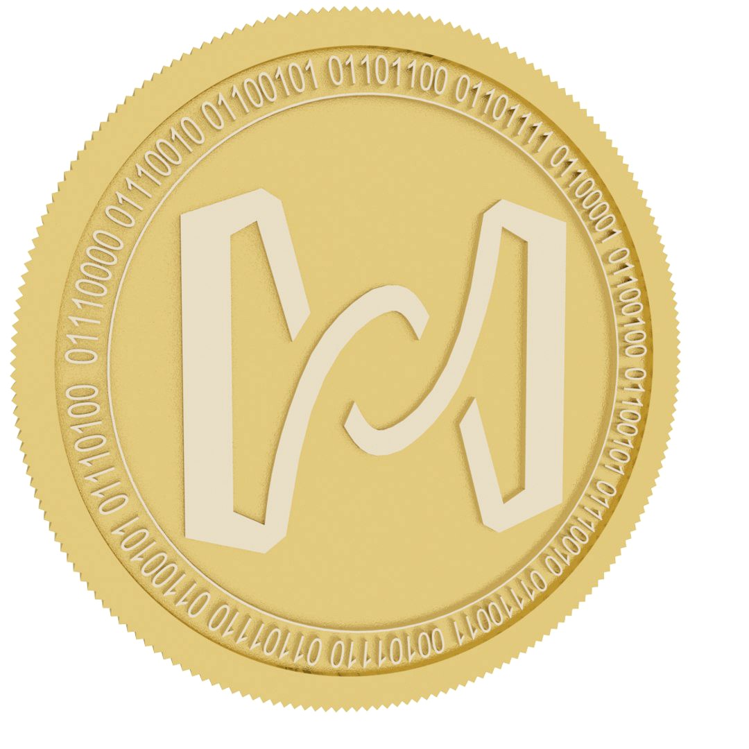 BHEX Token gold coin 3d model