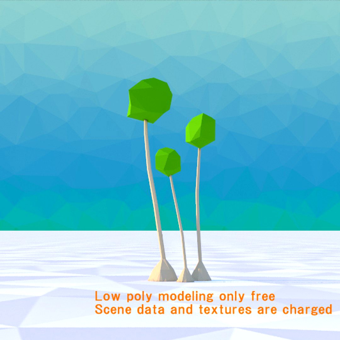 tree Yucca Low Poly 3d model