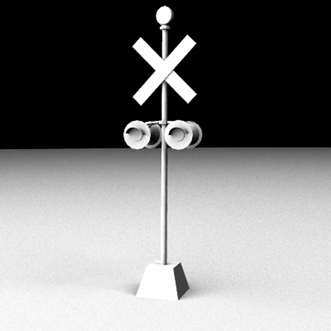 Railroad Crossing sign 3d model