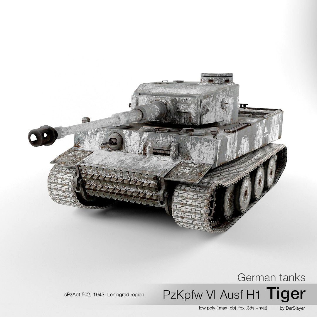 German tank PzKpfw VI Ausf H1 Tiger '121' 3d model