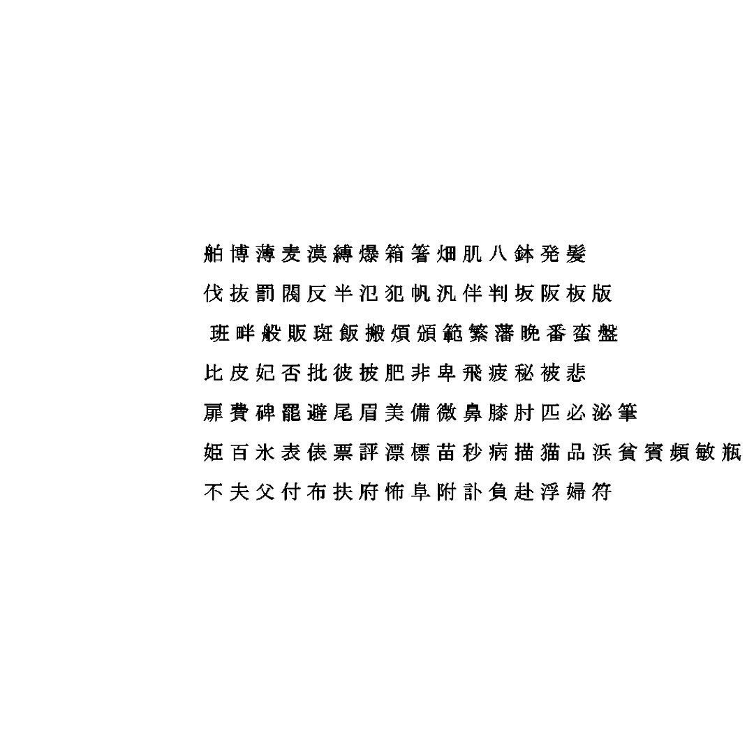 Chinese MS PMincho font set17 CG CAD data 3d model