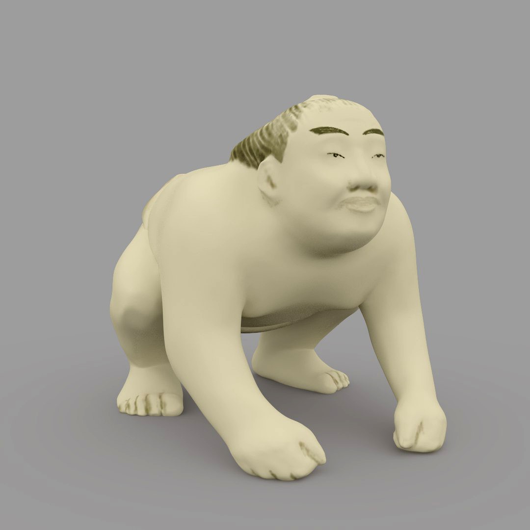 Netsuke Sumo Wrestler 3d model