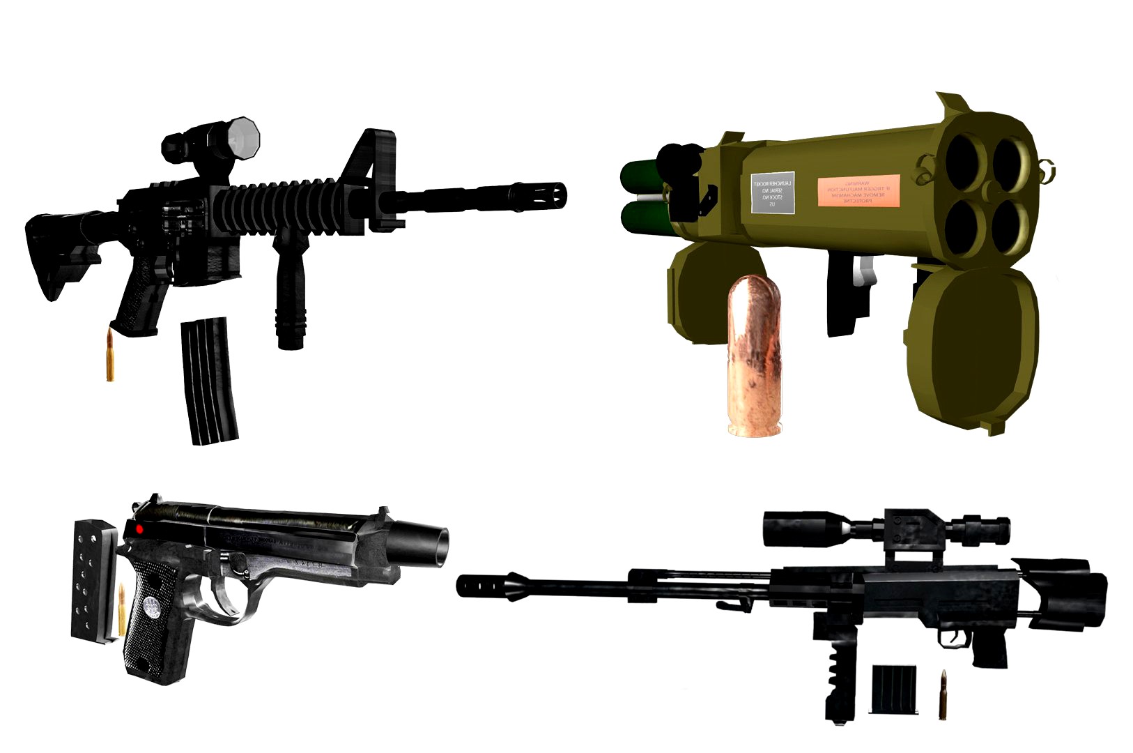 Arms and Ammunition Pack Rigged VR / AR / low-poly 3d model