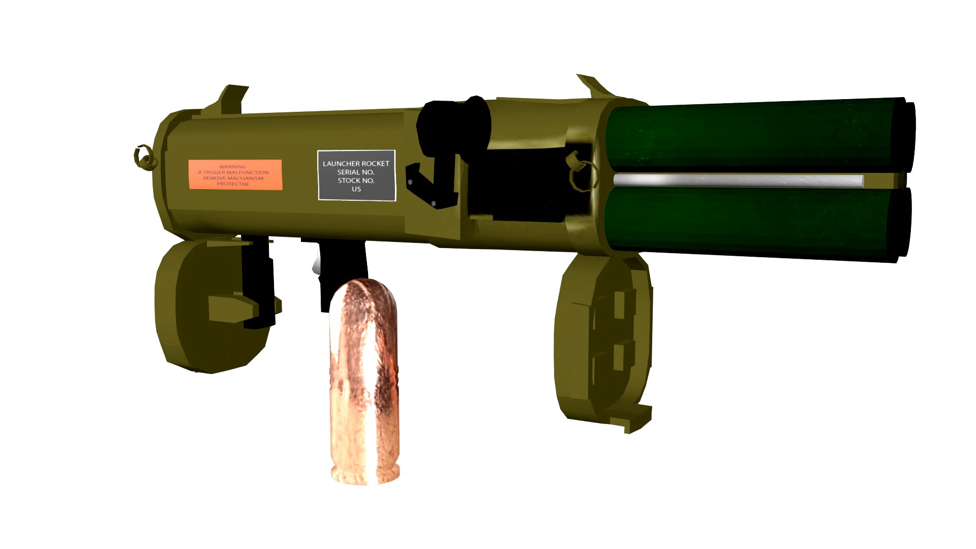 3D Rocket Launcher RIgged VR / AR / low-poly 3d model