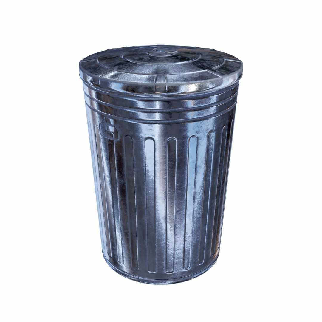 Metal Trash Can 3d model