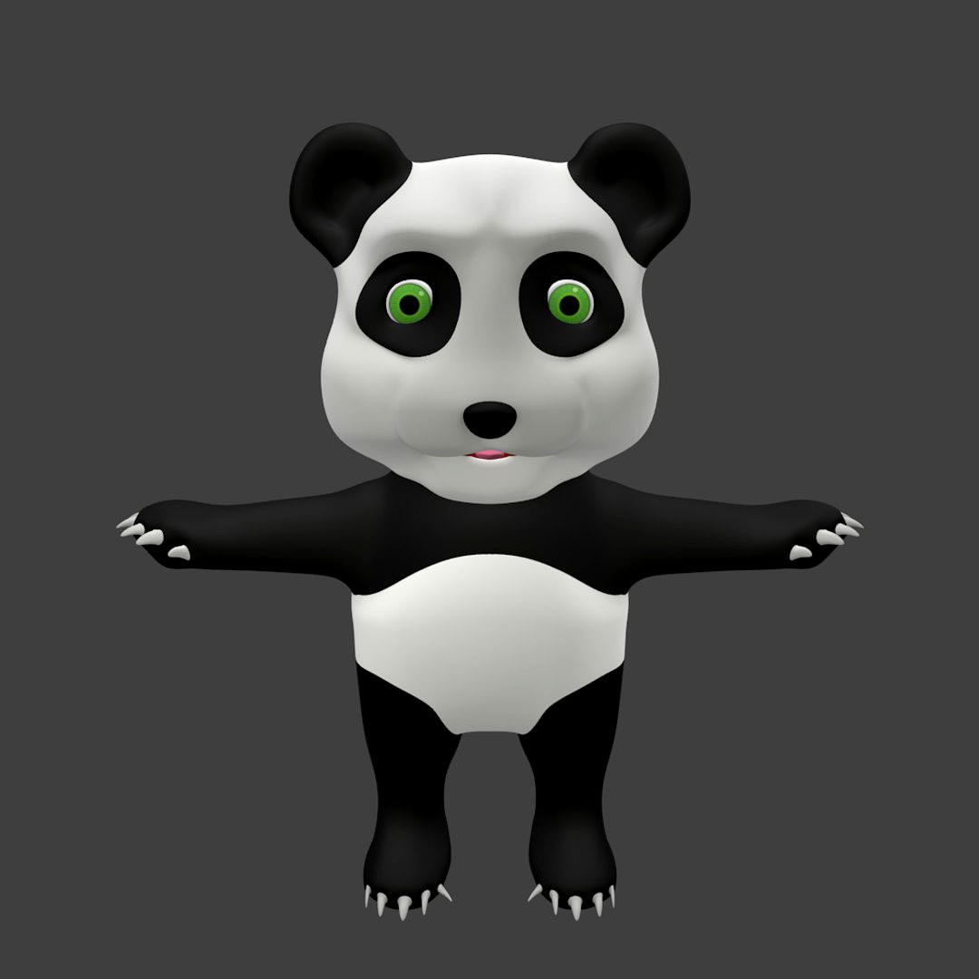 Cute Panda Bear 3d model