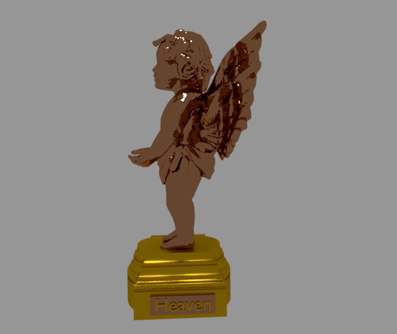 angel glass statue 3d model