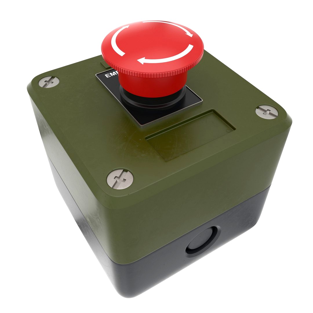 Emergency Stop Button green 3d model