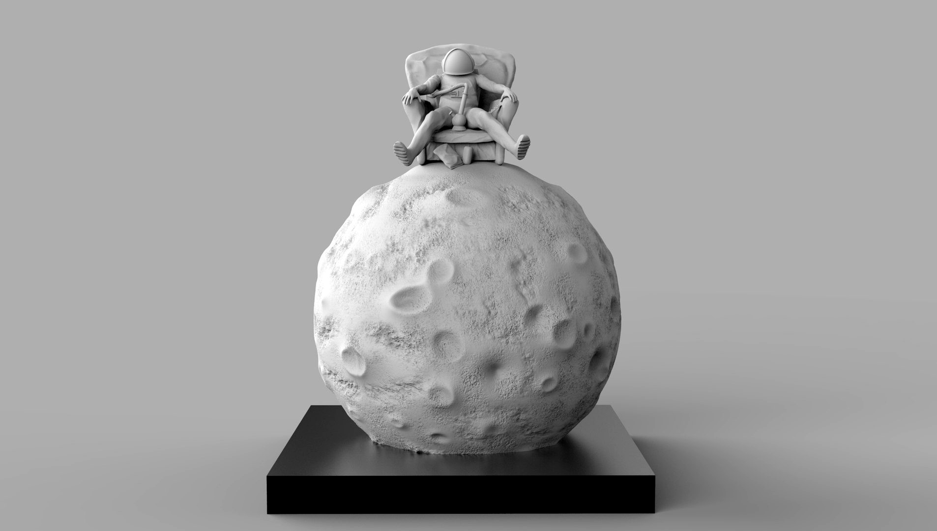 SPACEMAN ON MOON 3D PRINTING DIORAMA model