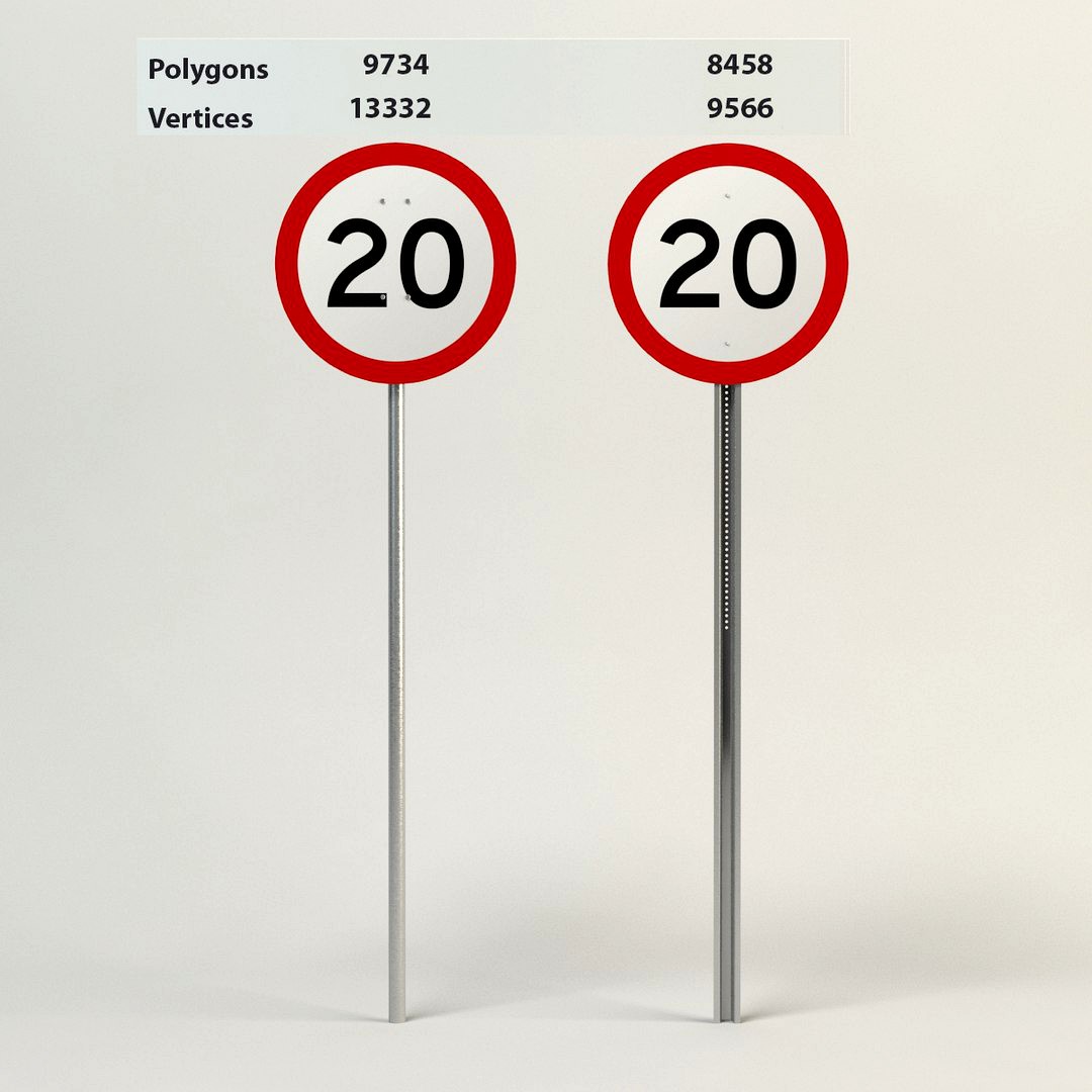 Speed limit-20 3d model